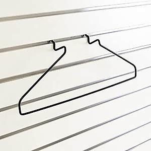 Front Facing Slatwall Hanger for Junior Size Clothing or Scarves and Belts (Quantity 2) (Black, 2)