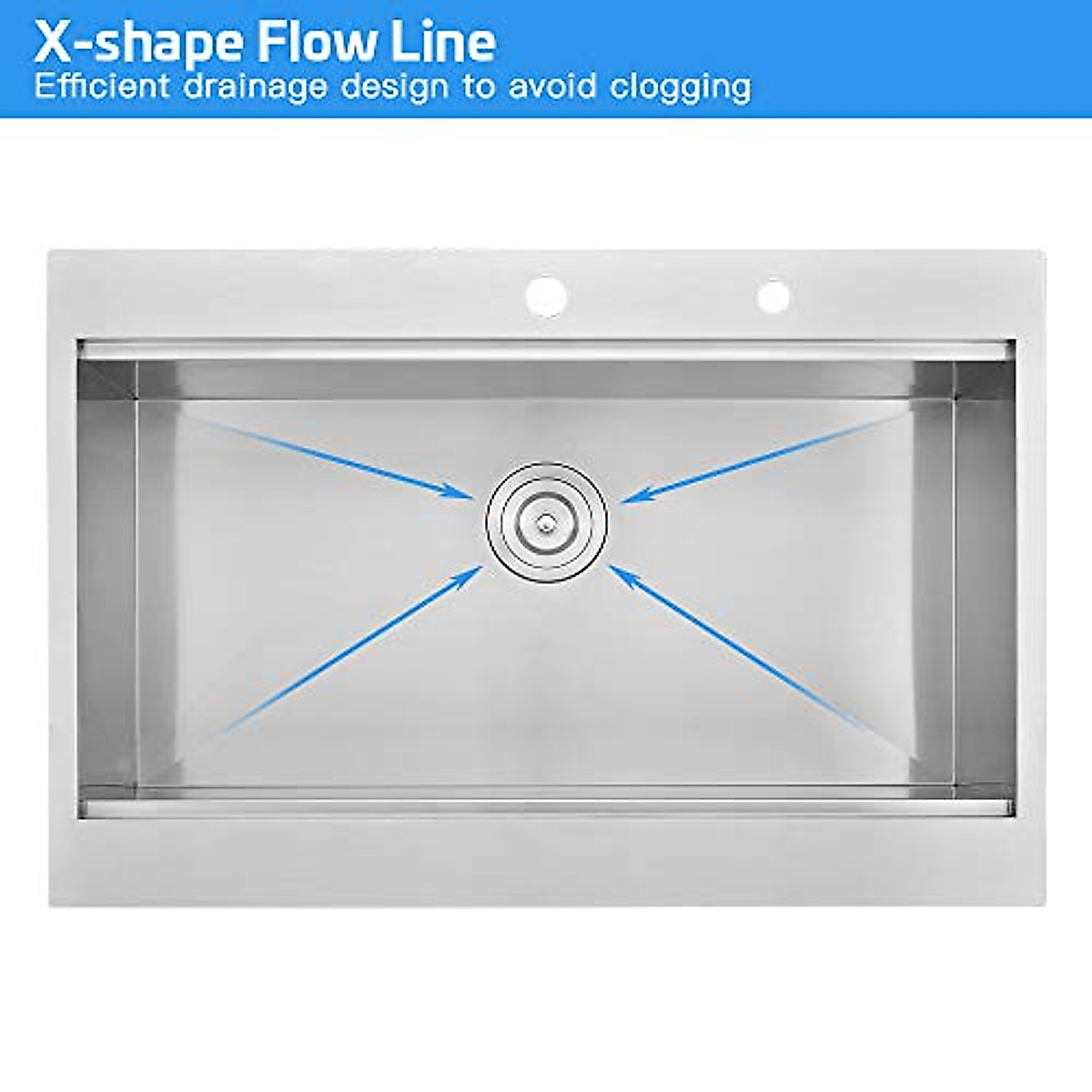 30 Inch Drop In Farmhouse Sink Workstation-Bokaiya 30x22 Inch Stainless Steel Farmhouse Drop In Sink Top Mount Workstation Kitchen Sink 16 Gauge Single Bowl Deep Kitchen Sink