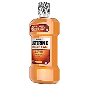 Listerine Ultraclean Oral Care Antiseptic Mouthwash with Everfresh Technology to Help Fight Bad Breath, Gingivitis, Plaque and Tartar, Fresh Citrus, 1 L