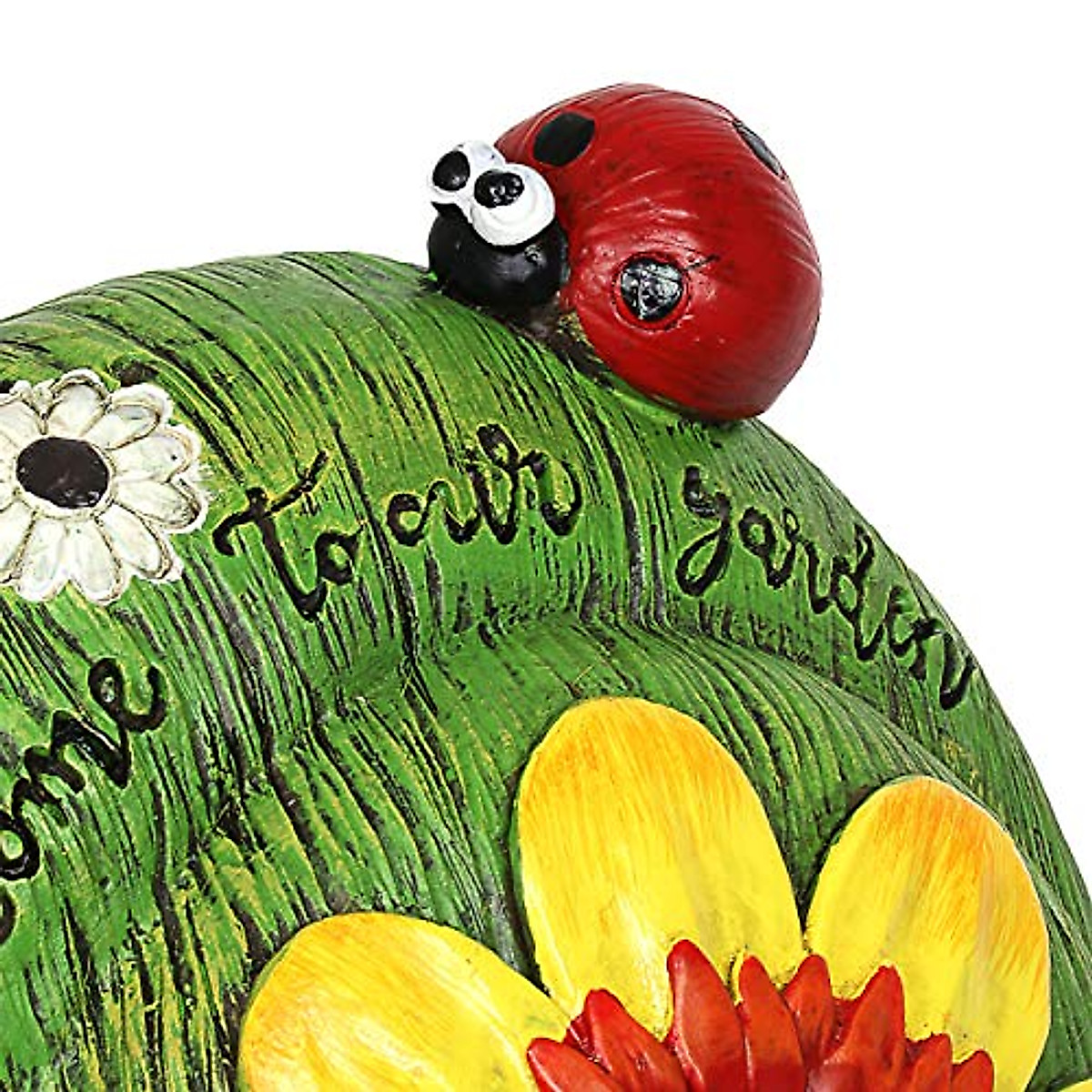 Exhart Colorful Snail Statue w/Welcome & Flower, Durable and Cute Resin Garden Décor, 10"x5.0"x8.5"