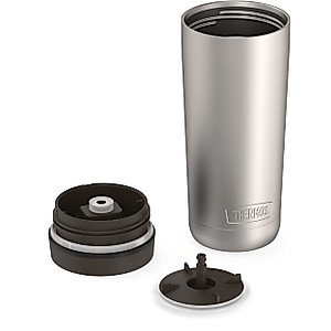 THERMOS ALTA SERIES Stainless Steel Tumbler 18 Ounce, Matte Steel/Espresso Black