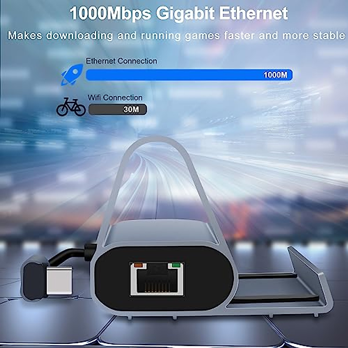 MVRPDXC Docking Station for ROG Ally/Legion Go, 7-in-1 ROG Ally Dock with HDMI 2.0 4K@60Hz, Gigabit Ethernet, USB 2.0, 2*USB 3.1 Gen1, USB-C 3.1 Gen1 and Fast Charging USB-C Port