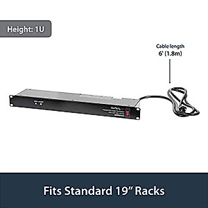 StarTech.com 6U 12 in Wall Mount Bracket & 8 Outlet Power Strip