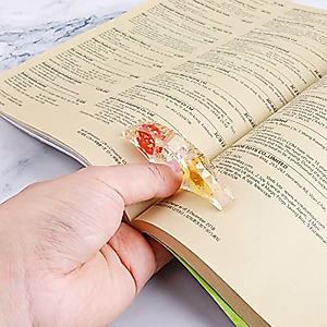 Prasacco 2 Pieces Book Page Holder, Dried Flower Resin Book Holders for Reading Thumb Ring Page Holder Flower Bookmark Reading Accessories for Readers Book Lovers Bookworm Bookmarks