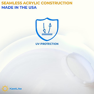 KastLite Lamp Post Globe Combo Lighting Fixture | 12" White Acrylic Lens with Black Fitter & Twist Lock Mounting | Fits 3" Diameter Posts (Not Included) | Comes with with 5000K LED Bulb