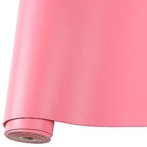 Smooth Solid Color Faux Leather Sheets Roll 12"X53" (30cmX135cm),Very Suitable for Making Crafts, Leather Earrings, Bows,Sewing (Pink)