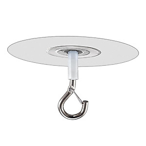 Generic 1 Pcs Adhesive Ceiling Hook - Weight-Bearing Stick-On Ceiling Hook, Sticky Ceiling Hook | Drill Free Hanging Ceiling Hook with Safety Clasp, Water Resistant Hooks for Ceiling Plants Chimes