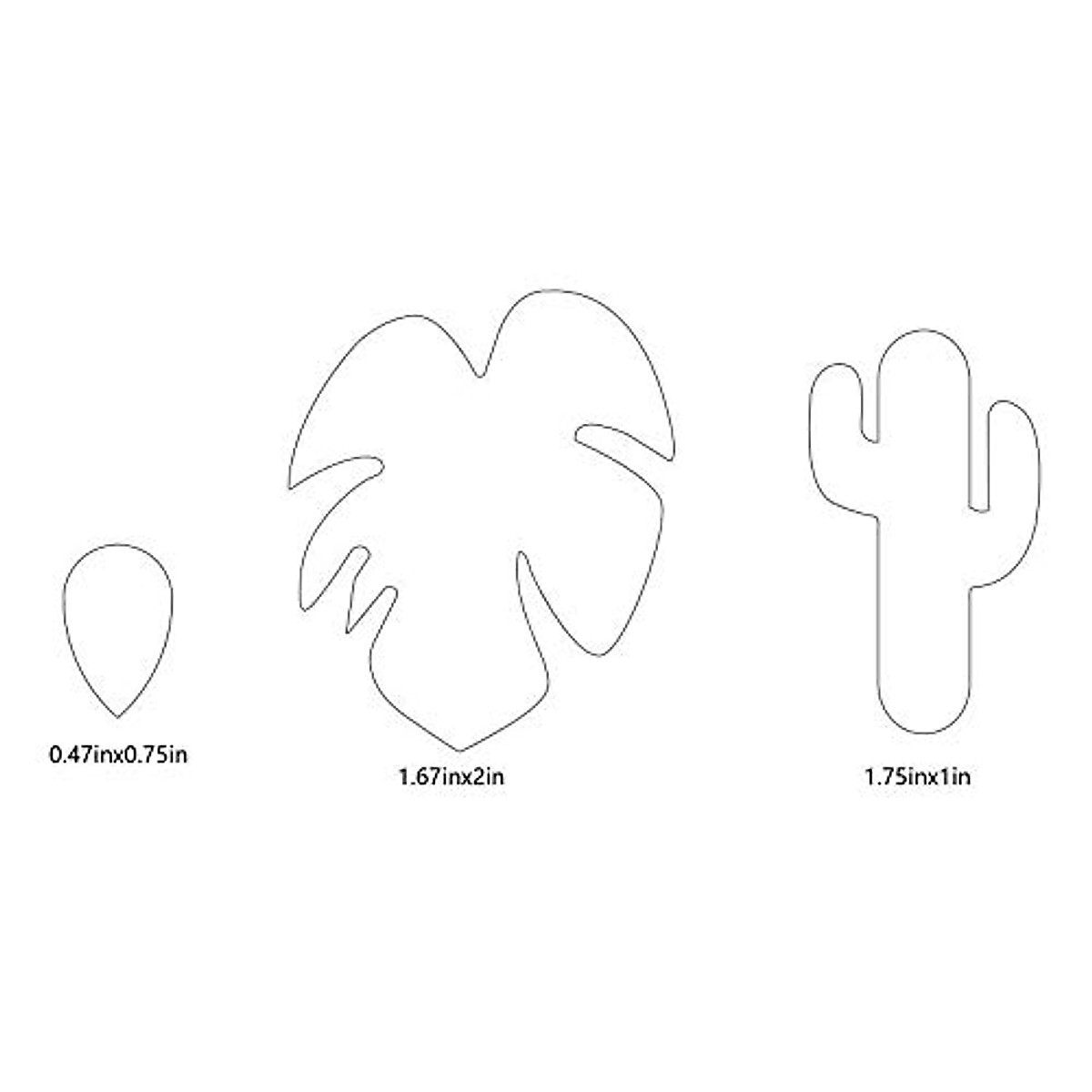 CHENRUI Set of 3 Cactus Tropical Leaf Hear Shaped Polymer Clay Cutter Set, Chocolate Molds