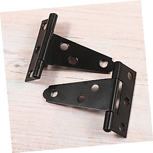 SEWOART T Hinges for Furniture 4PCS 2 Inches Heavy Duty T Hinge Zinc Coating Door Hinges Black Easy Install