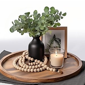 Round Wood Tray Made of Acacia Wood,Decorative Tray for Kitchen Dining Room Table，Wood Tray for Home Decor,Coffee Table Tray for Coffee Table and Home Decor