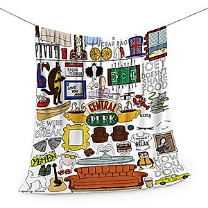 Eco Times TV show Super Soft Lightweight Thin American Flannel Throw Blanket for Sofa Couch Bed, 45"x57"