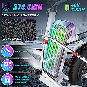 Vivi Electric Bike, 26/20 Inch Electric Bicycle for Adults, 500W E-Bike with 48V Removable Battery, Shimano 7 Speed Electric Commuter Cruiser Bike 20MPH & 50 Mile Adult Electric Bikes City Women