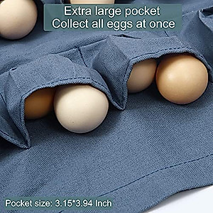 HorLaLa Egg Collection Apron with 18 Pockets for Gathering Chicken Duck Goose Eggs,Apron Fresh Eggs,Egg Collecting and Waist Backyard Coops,Great Gifts Mums Friends, Blue, 21inch