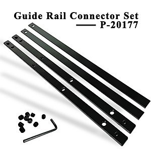 Guide Rail Connector Set P-20177 for Makita Track Saw Long Cuts， Also Compatible with Festool, Fit for DeWalt in Integrated Guide Rail T-Slots for Secure Cutting, 4 PCS, Black