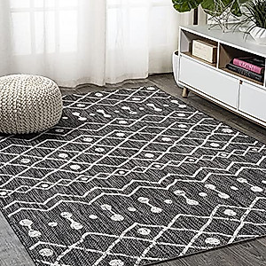 JONATHAN Y SMB131E-3 Nokat Tribal Bohemian Indoor Outdoor Area-Rug Bohemian Rustic Easy-Cleaning Bedroom Kitchen Backyard Patio Non Shedding, 3 X 5, Black/Ivory