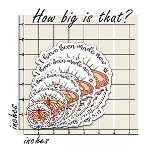 Miraki I Have Been Made New Sticker, Religious Stickers, Christian Stickers, Bible Verse Stickers, Water Assitant Die-Cut Vinyl Jesus Decals for Laptop, Phone, Water Bottles, Kindle Sticker