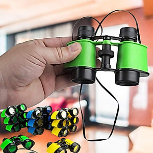 Kicko Pack of 12 Binoculars Toy for Kids - 3.5"x5" Kids Binoculars for Bird Watching and Jungle Pretend Play - Forest Guard Costume - Safari Party Favors and Educational Adventure Gifts for Children