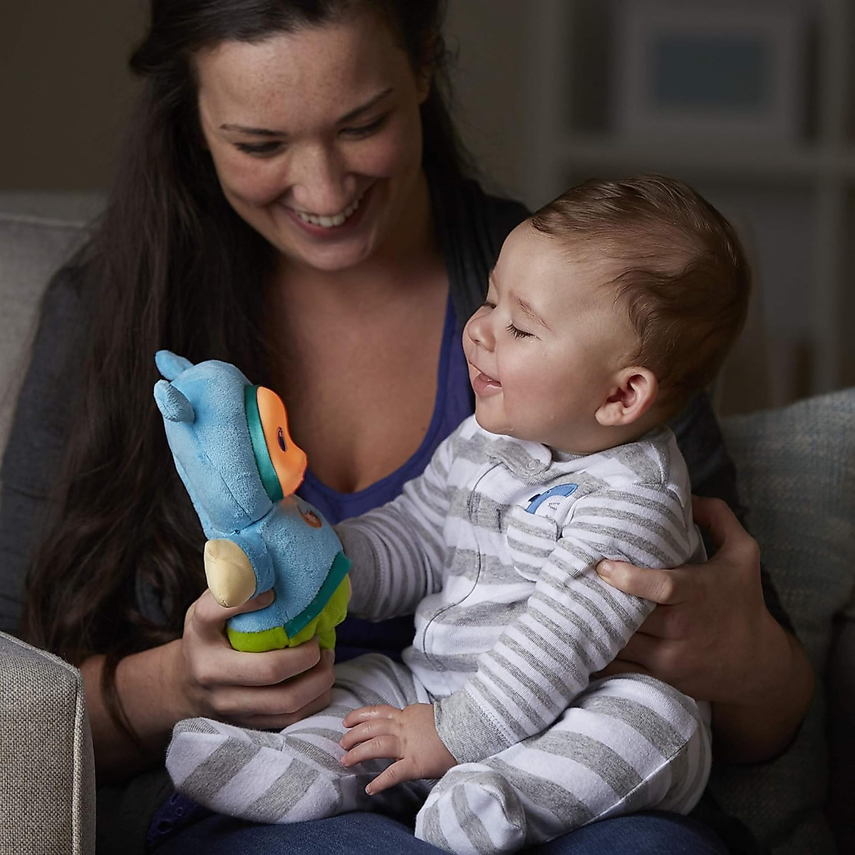 Playskool Blue Glo Worm Stuffed Lullaby Toy for Babies with Soothing Melodies