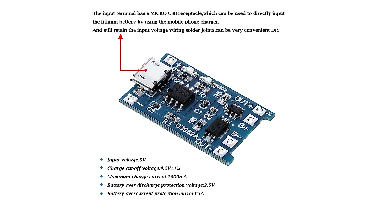 Weewooday Battery Charging Modules - 40 Pack with Protection BMS