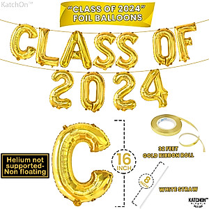 KatchOn, Gold Class of 2024 Balloons - 16 Inch | Graduation Balloons for Graduation Decorations Class of 2024 | Class of 2024 Decorations, Graduation Balloons Class of 2024 | Graduation Decorations