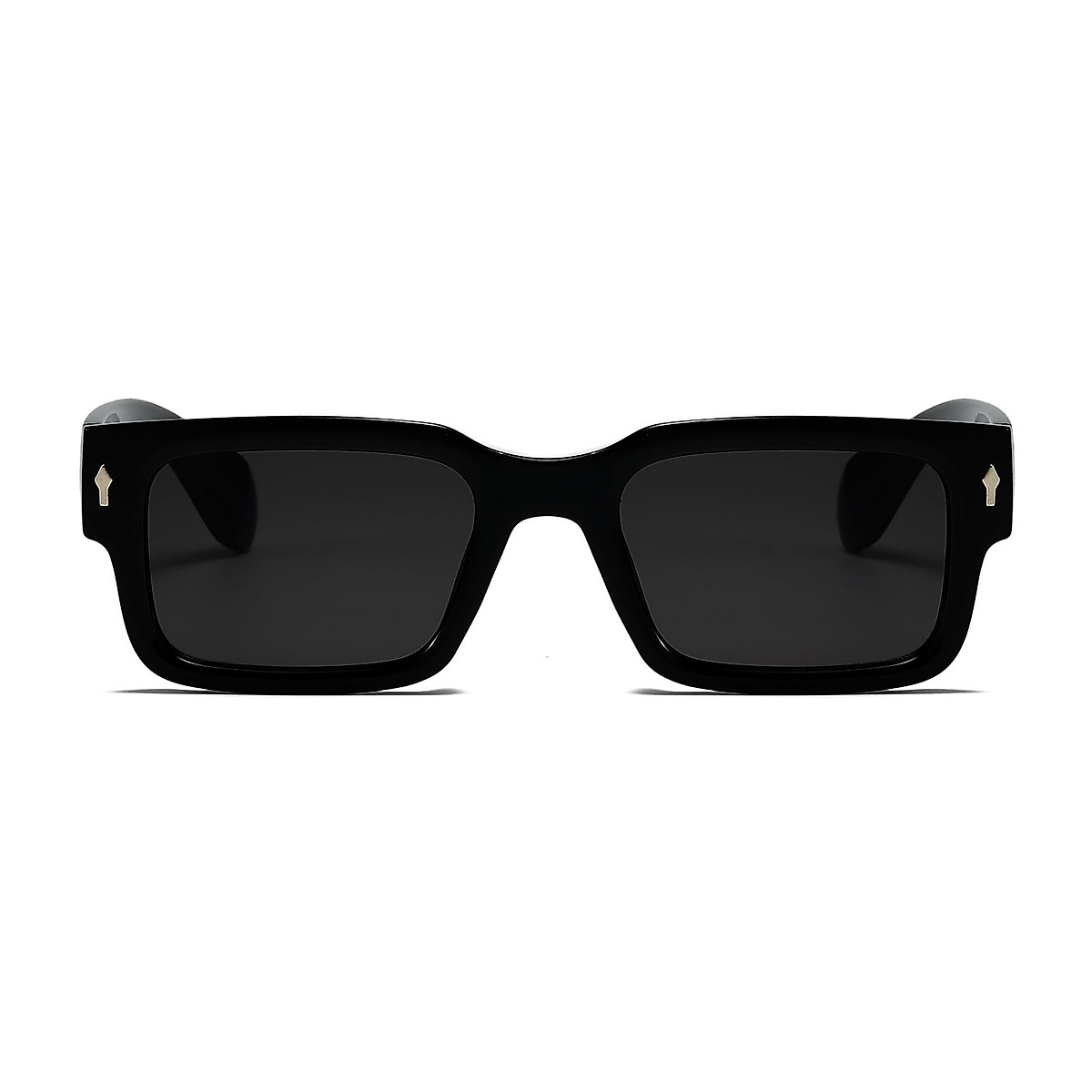 ZIMUSUN Square Frame Sunglasses for Women Men Trendy Chunky Rectangle Sun Glasses Black Shades(A1 Black/Grey)