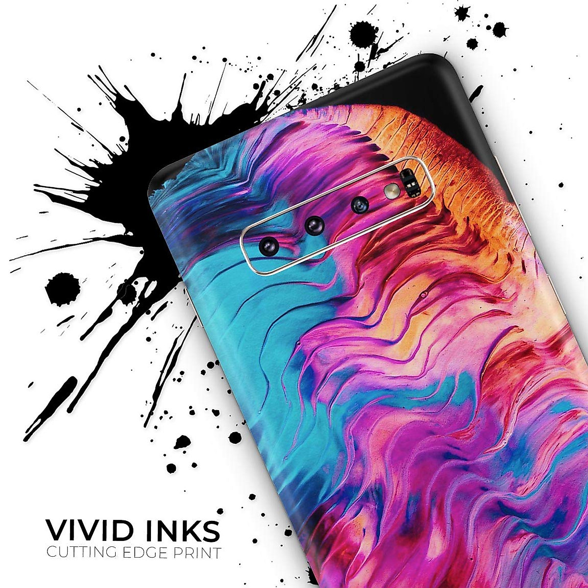 DesignSkinz Liquid Abstract Paint V2 Protective Vinyl Decal Wrap Skin Cover Compatible with The Samsung Galaxy S20 (Screen Trim & Back Glass Skin)