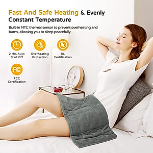 Weighted Heating Pad for Back Pain Relief, 2.2lb Large Electric Heating Pads for Cramps Neck Shoulder, 4 Heating Levels with Auto Shut Off, Fast Heating Dry& Moist Therapy Options Washable 12"x24"