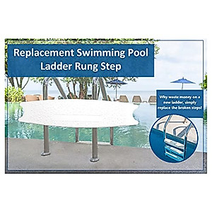 New JSP Manufacturing fits Hydrotools 87901 Swimming Pool Molded Plastic Replacement Ladder Rung Step (3) White