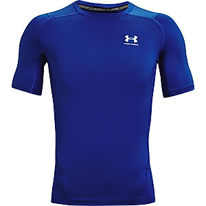 Under Armour Men's Armour HeatGear Compression Short-Sleeve T-Shirt , Royal Blue (400)/White, Medium