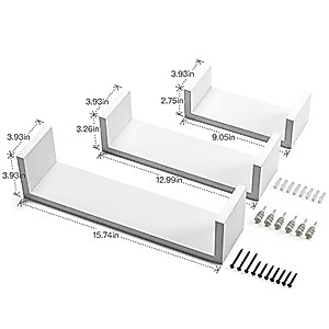 AMADA HOMEFURNISHING 2 Pack Floating Shelves and U-Shaped Floating Shelves