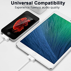 DCNETWORK iPhone 4s Cable USB Sync and Charging Cable for iPhone 4 4s 3G 3GS iPad 1 2 3 iPod Touch Nano 30 Pin Charger Cord Dock Adapter Data 3.3 Feet (White)