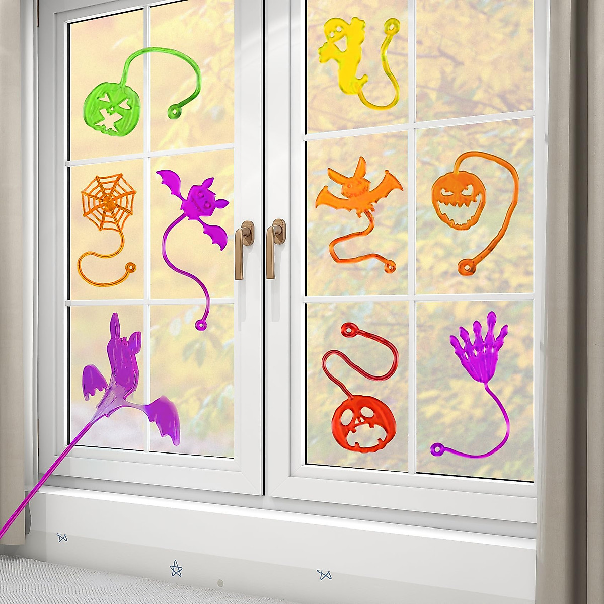 72 PCS Halloween Sticky Hands Toys for Kids, Trick or Treat Non Candy, Halloween Goodie Bag Fillers for Party Favors Classroom Rewards Prizes Gifts