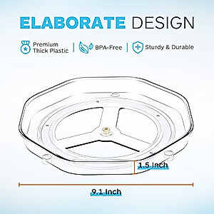 Lazy Susan Organizer for Cabinet, Lazy Susan Turntable for Cabinet, 9.1 Inches Lazy Susan Spice Rack（2 Pack）