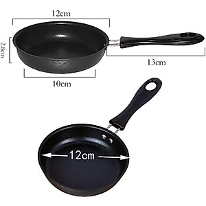 Demoyaya One Egg Frying Pan, Mini Induction Frying Eggs Pan, 4.7" Single Egg Durable Small Pan with Handle Heat Resistant Non Stick Pot, Portable Pan for Stove Gas Induction Hob