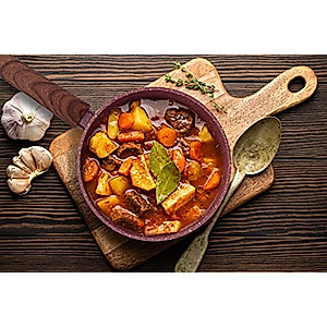 Easy chef always 2 Quart Saucepan with lid, Nonstick Small Sauce Pot with Granite Coating, Cooking Sauce Pan, Saucepan for Stove Top, Healthy Nonstick Pot with Lid, PFOA Free, Soup Pan Milk Pan, Red