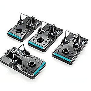 Rat Trap Outdoors, Set of 4, Reusable Indoor Pest Control Solutions for Trapping Large Rats, Chipmunks Squirrels. Instant Humane Kill Rodent Snap Traps That Work, A Better Effective Alternative