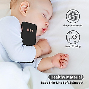 oakxco Designed for Samsung Galaxy S10e Phone Case Liquid Silicone Grip, Cute Thin Slim Soft Rubber TPU Plain Smooth Gel Cover for Women Girl Aesthetic, Matte Solid Protective & Shockproof, Black