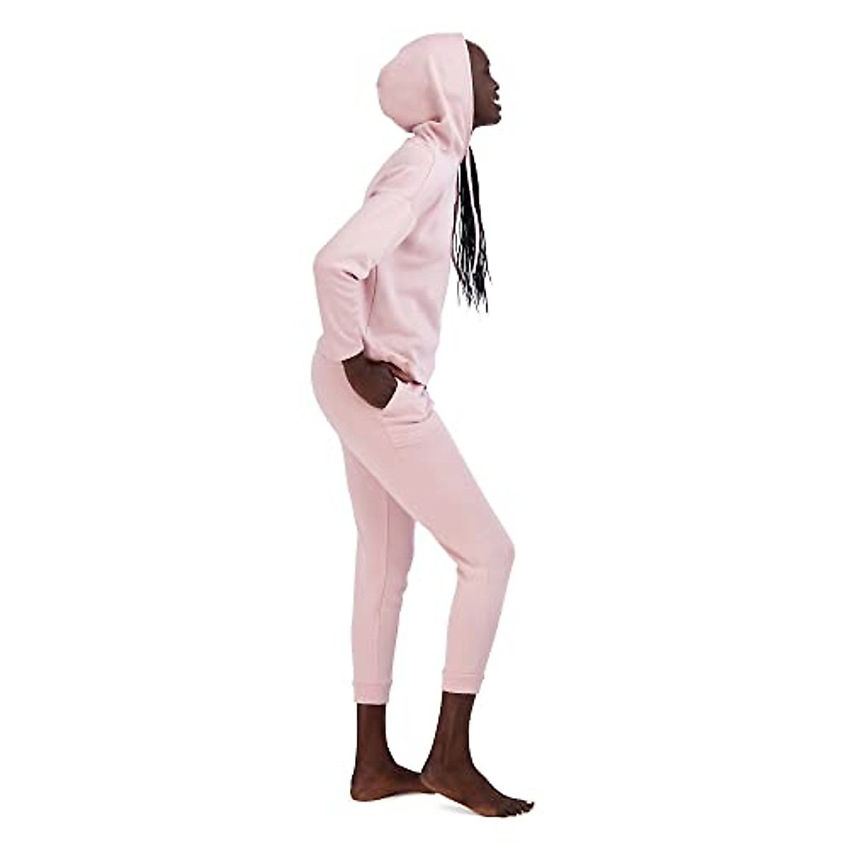 Rae Dunn Women's Matching Lounge Set with Pullover Long Sleeve Graphic Sweatshirt and Drawstring Sweatpants with Pockets 2 Piece, Pink Clay, Large