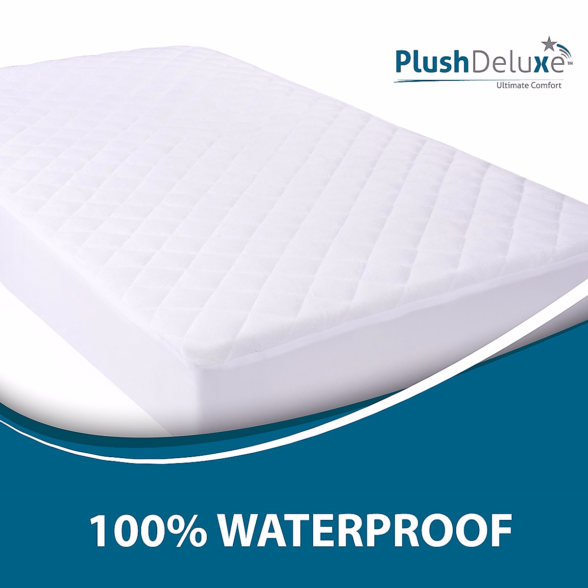 Mini Crib Mattress Protector 100% Waterproof, Noiseless – Viscose Made from Quilted Ultra Soft White Terry Fitted Sheet Style (27”X39”)