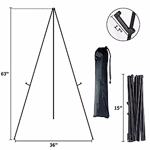 Display Easel Stand for Wedding Sign, 63" Folding Art Easel with Carry Bag, Portable Tripod for Painting, Posters, Signs, Artwork & Trade Exhibitions, Black (1 Pack)