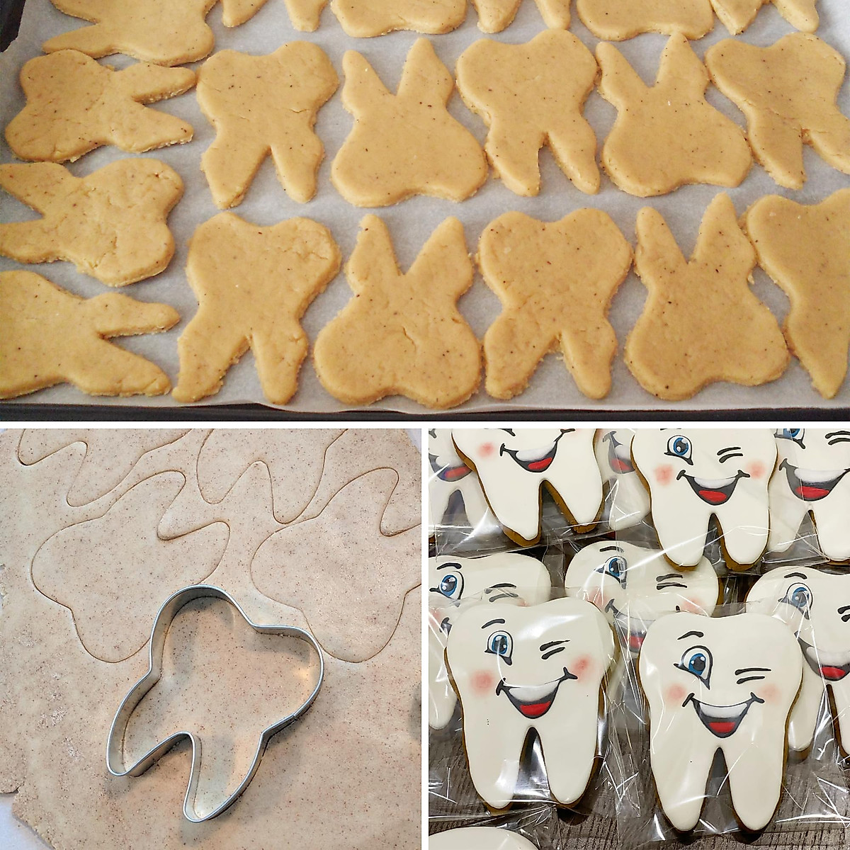 Tooth Cookie Cutters,Stainless Steel Cookie Cutter Fondant Cutter,DIY Baking Tools for Kids Birthday Party Cake, Cookies & Sandwiches Dentist Day Gifts