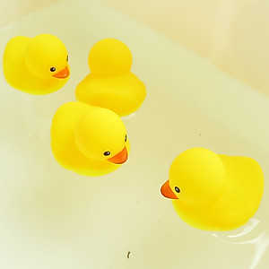 CRMADA Duck Dog Toy Water Floating Bath Rubber Toys for Dogs Cats 4 Pack