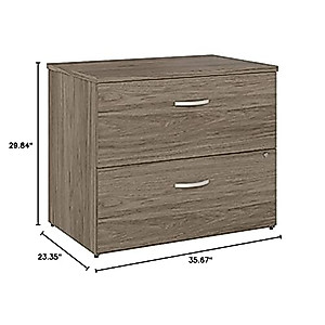 Bush Business Furniture Hybrid 2 Drawer Lateral File Cabinet-Assembled, Modern Hickory