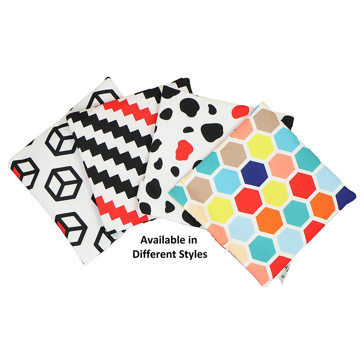 A Baby or Two Crinkle Paper Sensory Touchy Crinkly Toy Brain Mind Stimulation Development Design for Infants, Babies and Toddlers 6 x 6 Inch (Colorful Hive)