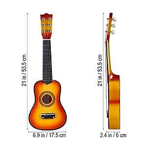 Toddmomy Portable Guitar 21 Inch Acoustic Guitar, Classical Acoustic Guitar, Small Size Portable Wooden Guitar for Children Beginner Adult Teen ( Giallo ) Kids Guitar
