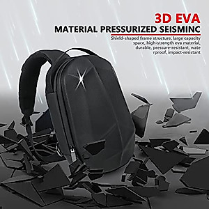 Wzsipod Small Hard Shell Sling Bag for Men Women, Crossbody Backpack Bag for Teenager, One Strap Chest Bags for Men, Lightweight Quest 2 Case With USB-A Charger Port for Daily Cycling Hiking (Black)