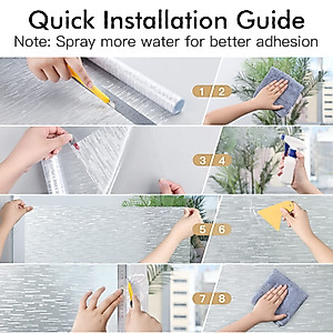 Haton Window Privacy Film, Frosted Glass Static Cling Sun Heat Blocking Window Clings, Frosting Opaque Coverings, Vinyl Removable Stickers Tint for Home Door Office, Non Adhesive 17.5" x 78.7"