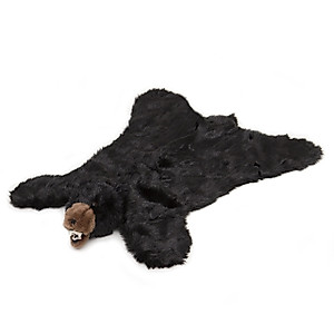 Carstens Plush Black Bear Animal Rug, Large