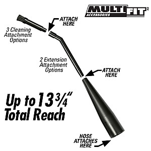 WORKSHOP Wet/Dry Vacs Multi-Fit Wet Dry Vacuum Accessories VT1215 Vacuum Micro Cleaning Kit Vacuum Attachments For Compact Wet Dry Shop Vacuum, Black, 1 pack