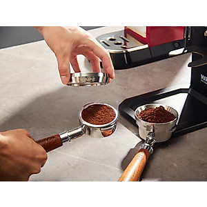 IKAPE Coffee Products, 54mm Bottomless Naked Portafilter Compatible with 54mm Breville Barista Series BES870/878/880 Machine & Solis Barista Machines (Included 16g Capacity Filter Basket)